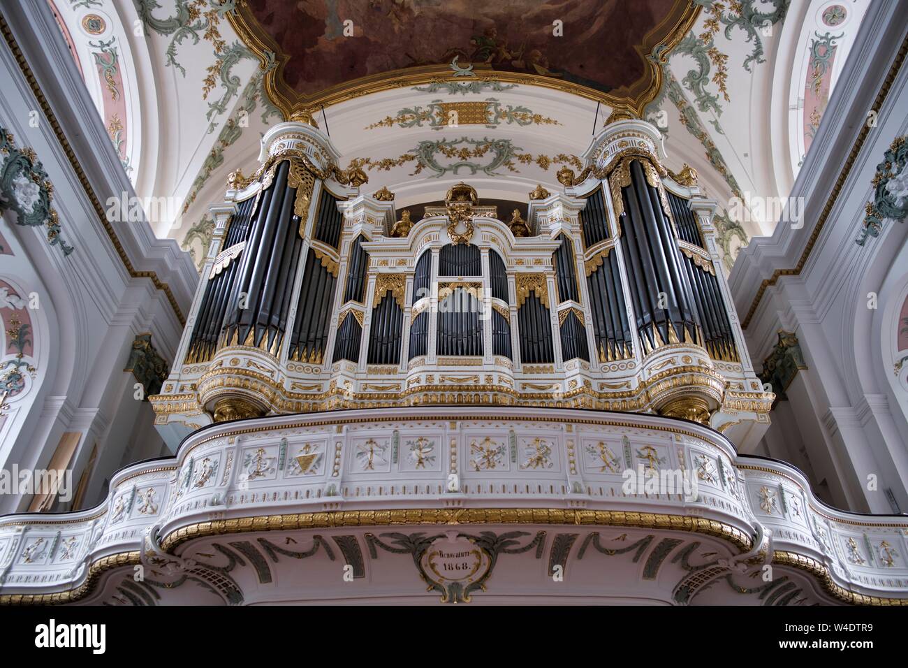 Classicist slider chest organ on the gallery hi-res stock photography ...