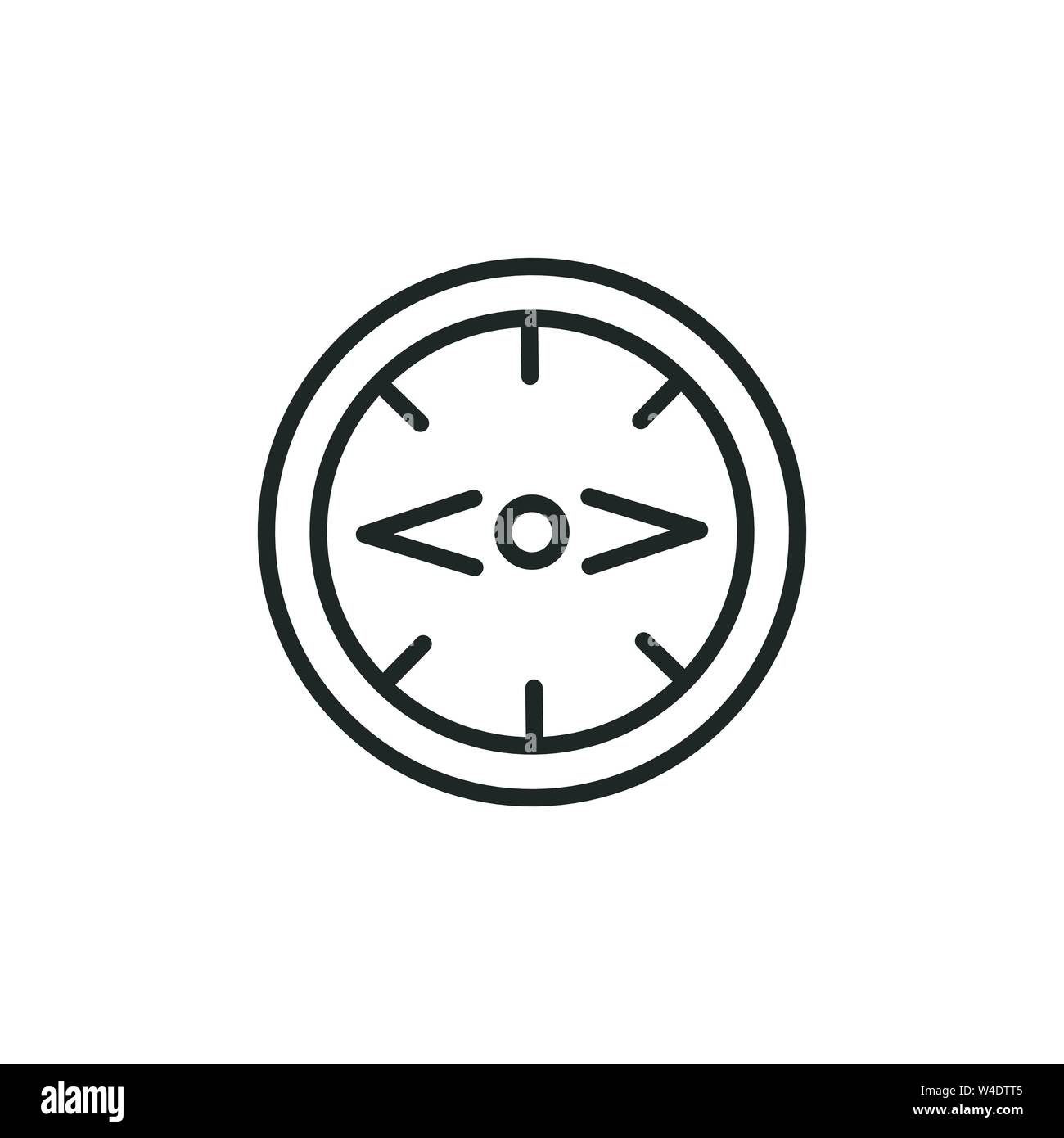 Compass icon vector illustration. Linear symbol with thin outline ...