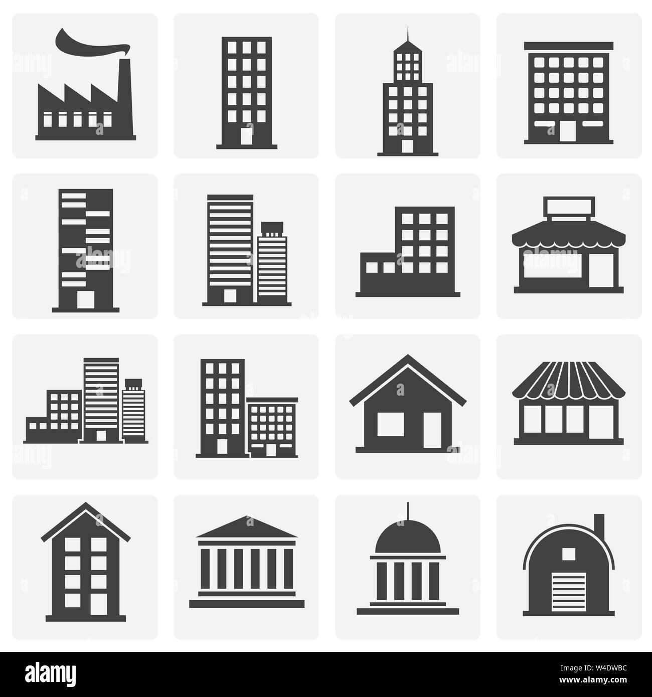 Real estate icons set on background for graphic and web design. Simple ...