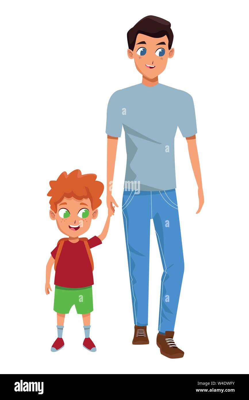 Family single father with kid Stock Vector Image & Art - Alamy