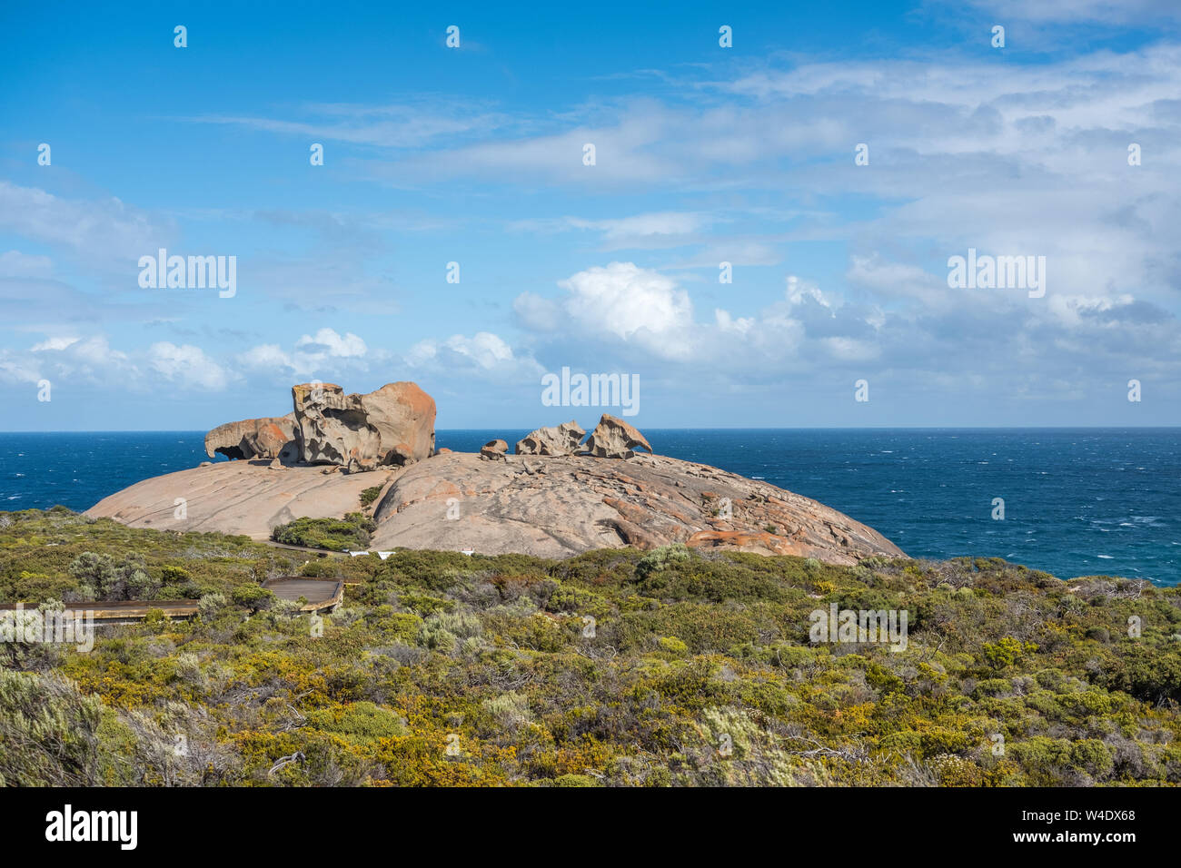 Unusual eroded rocks and boulders know as the Remarkable Rocks sit on ...