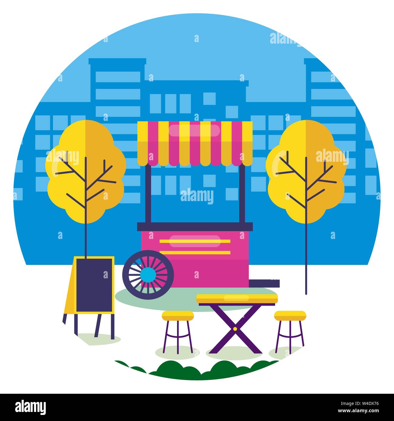 Cartoon Restaurant Booth