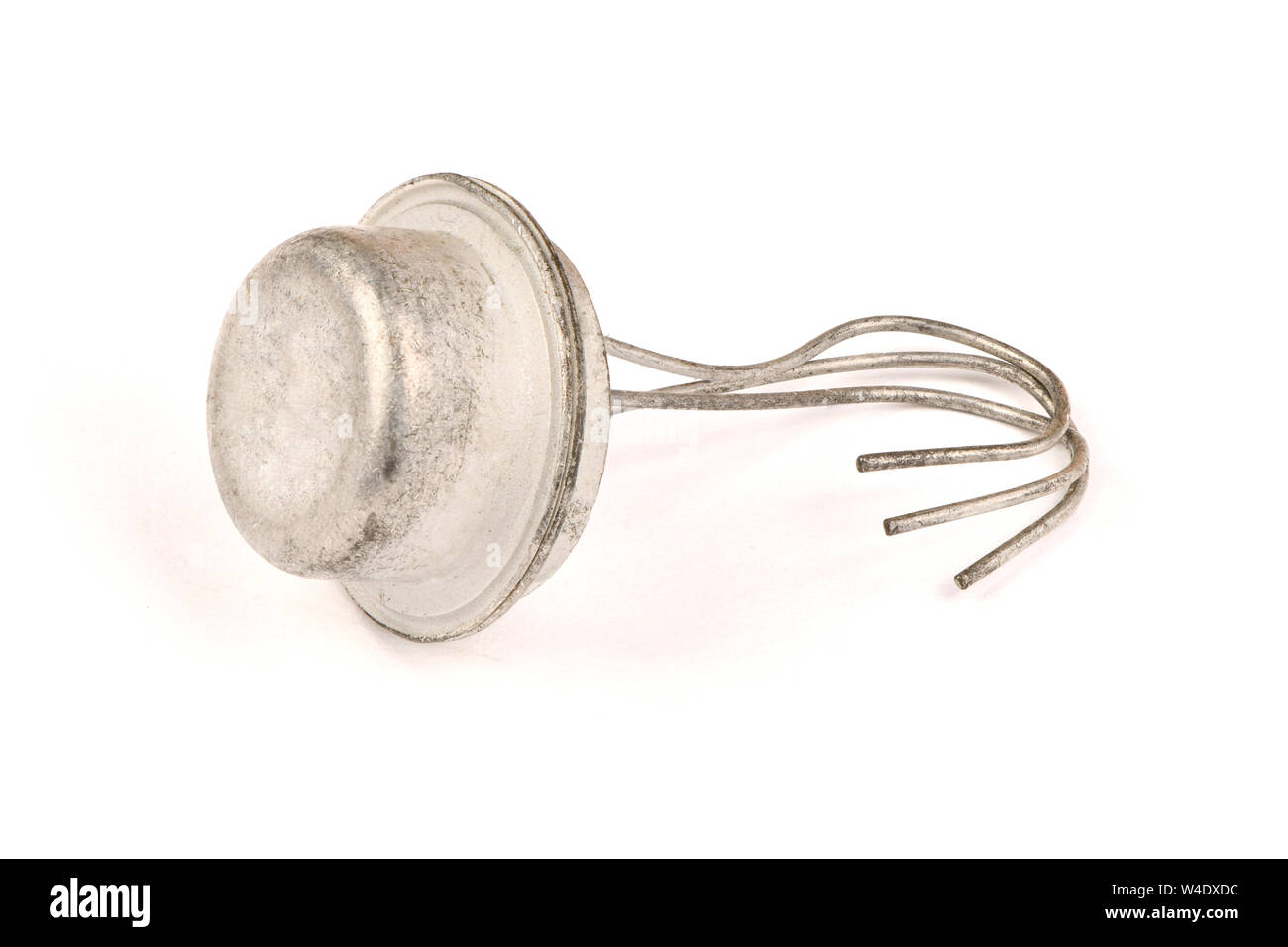 Electronic transistor isolated on white background. Macro shot. High ...