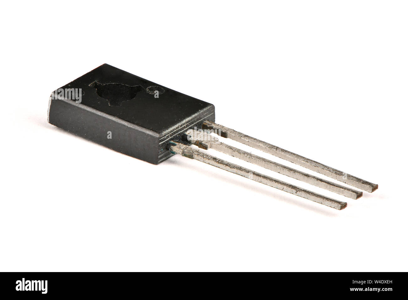 Electronic transistor isolated on white background. Macro shot. High ...