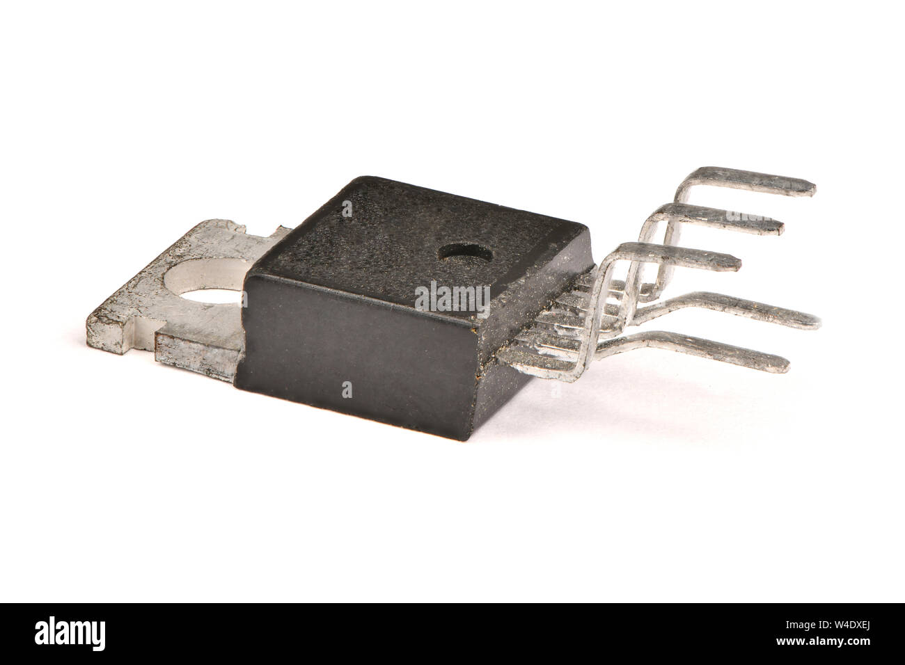 Electronic transistor isolated on white background. Macro shot. High ...