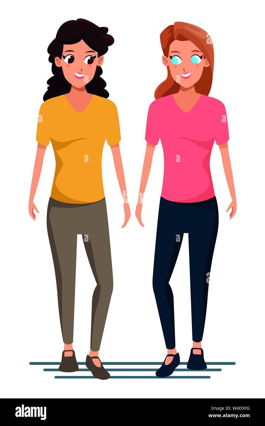Young couple smiiling and walking cartoon Stock Vector Image & Art - Alamy
