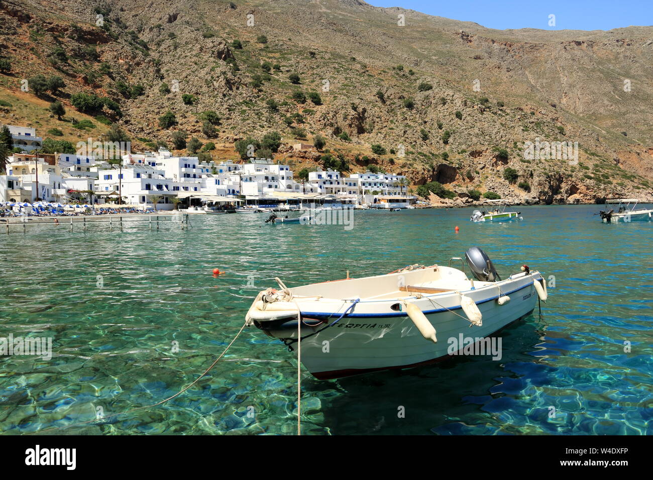 View of loutro with bay in crete hi-res stock photography and images ...