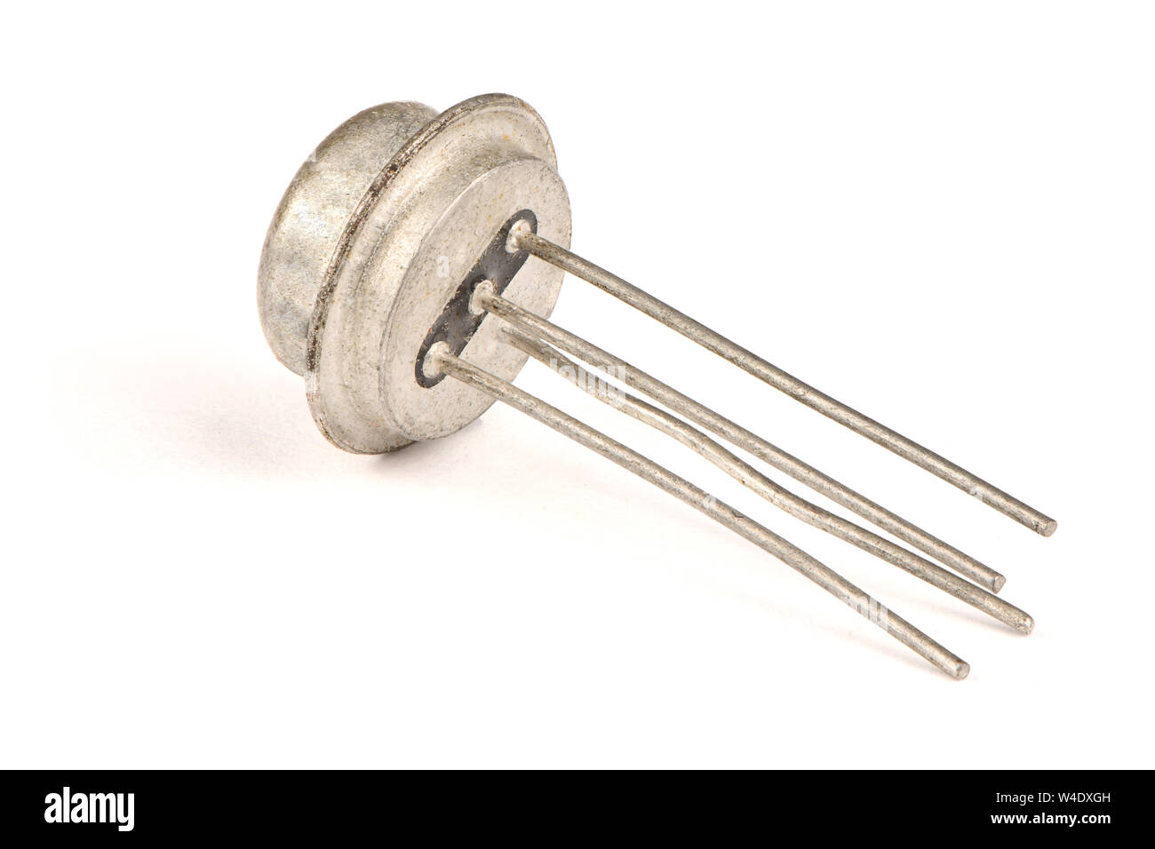 Electronic transistor isolated on white background. Macro shot. High ...