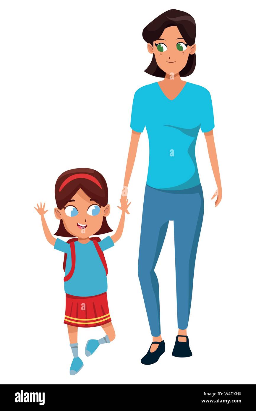 Family single mother with kid Stock Vector Image & Art - Alamy