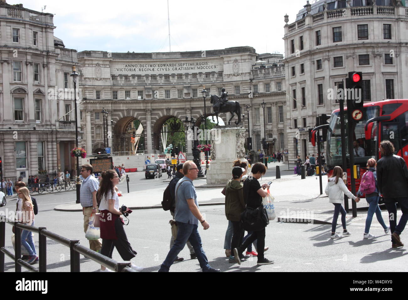 The daily chaotic traffic in the crowded streets of London. Traffic ...