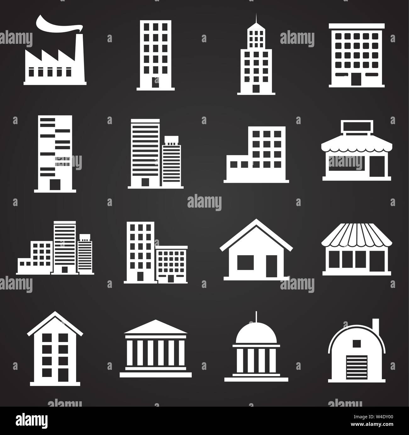 Real estate icons set on background for graphic and web design. Simple ...