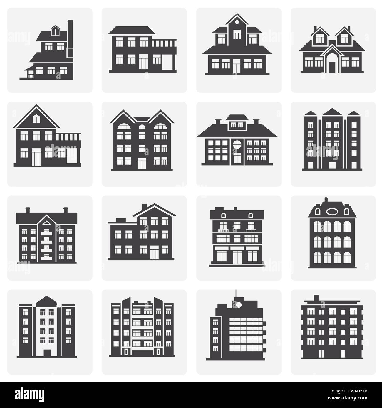 Real estate icons set on background for graphic and web design. Simple ...