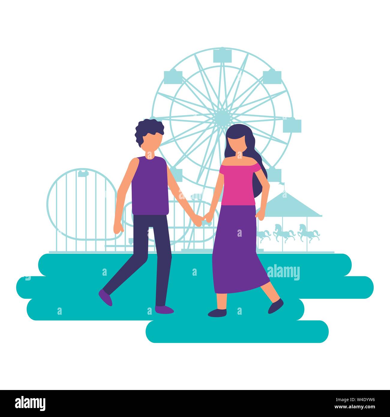 people festival fun fair event amusement park Stock Vector Image & Art ...