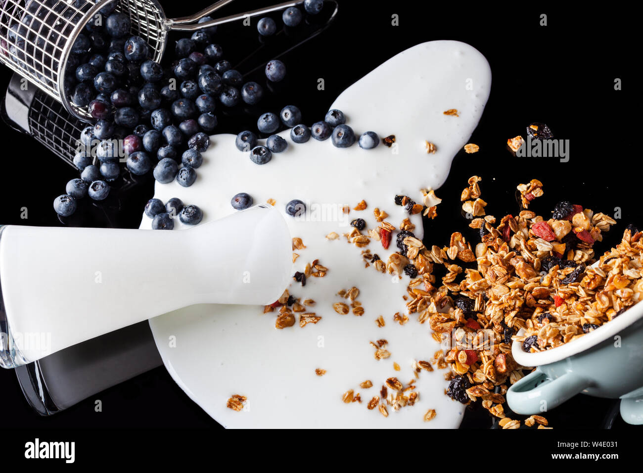 Black transparent cup with muesli hi-res stock photography and images ...