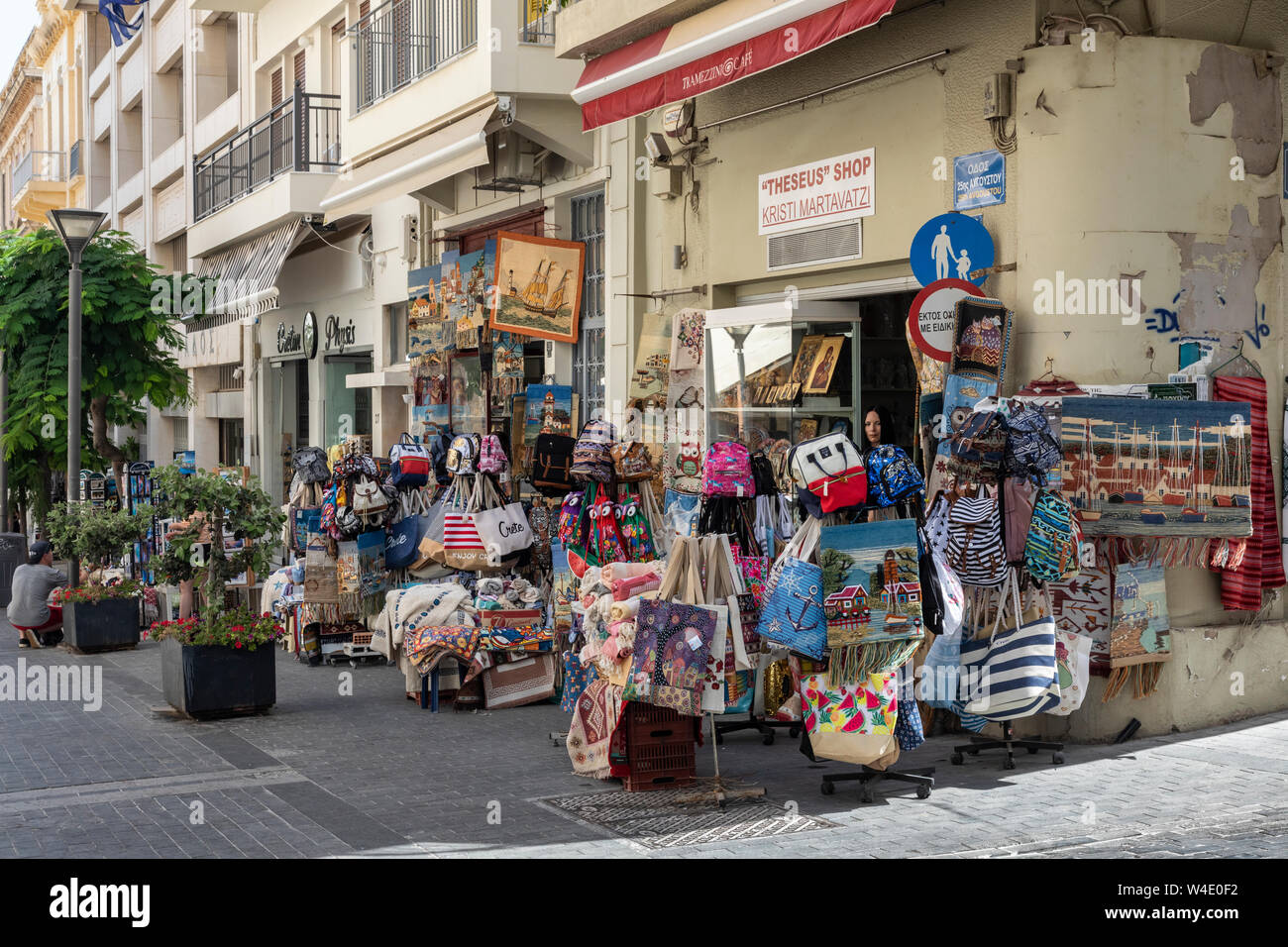 A shop selling traditional Cretan souvenirs, Heraklion Town, Crete ...