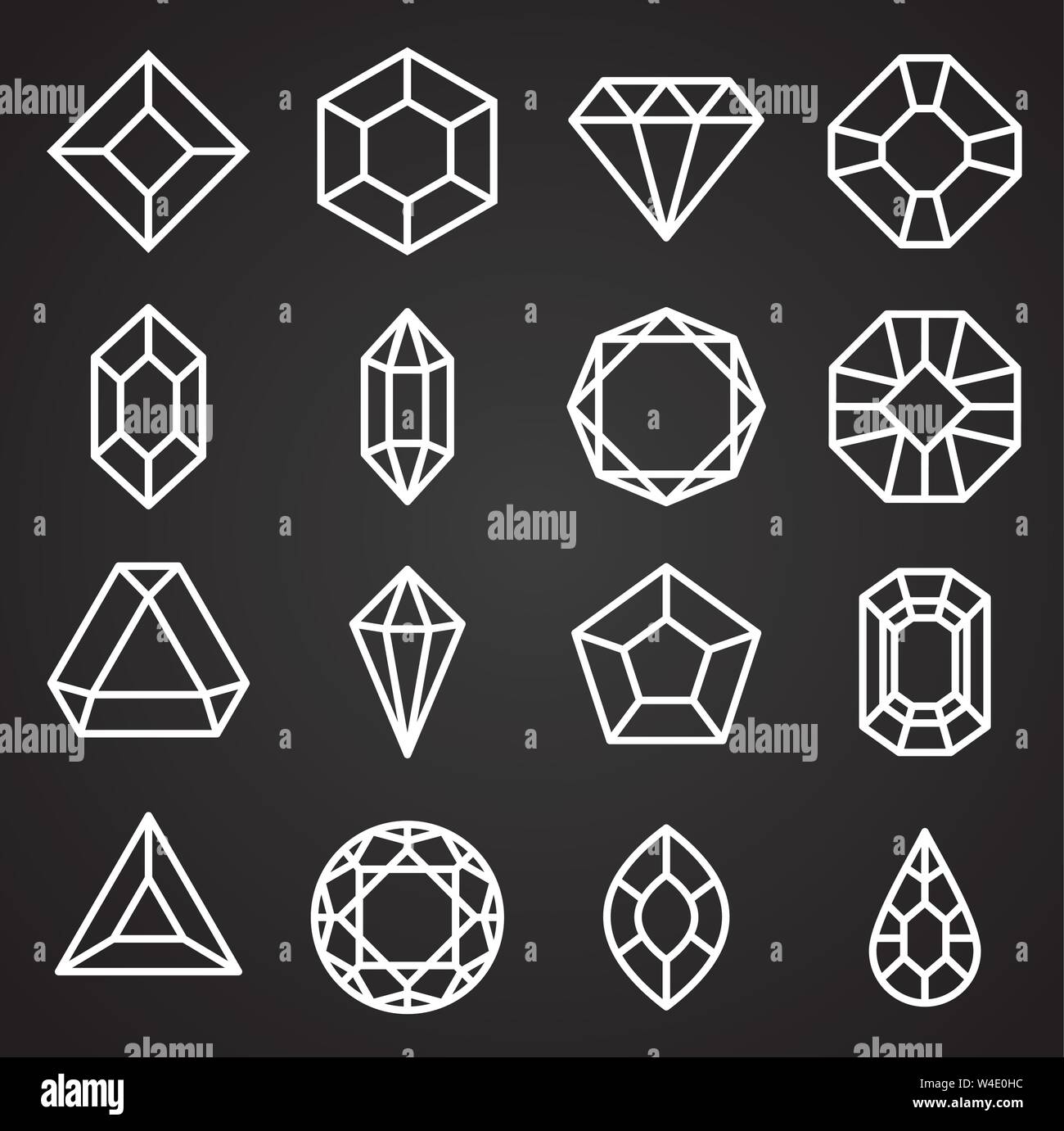 Gemstone icons set on background for graphic and web design. Simple ...