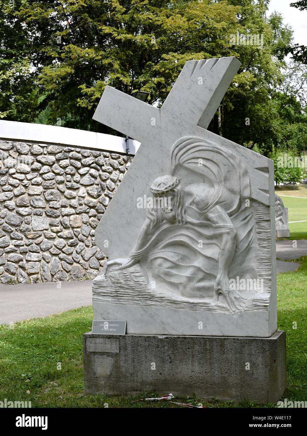 The Seventh Station of The Way of the Cross in Lourdes, France Stock ...