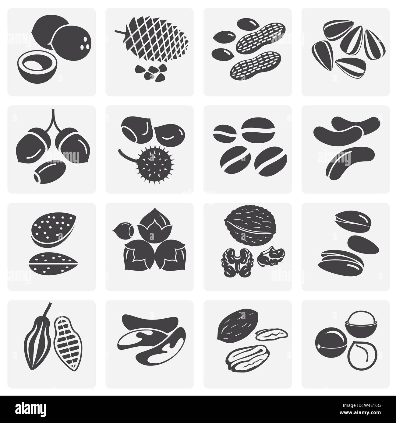 Nuts related icons set on background for graphic and web design. Simple ...