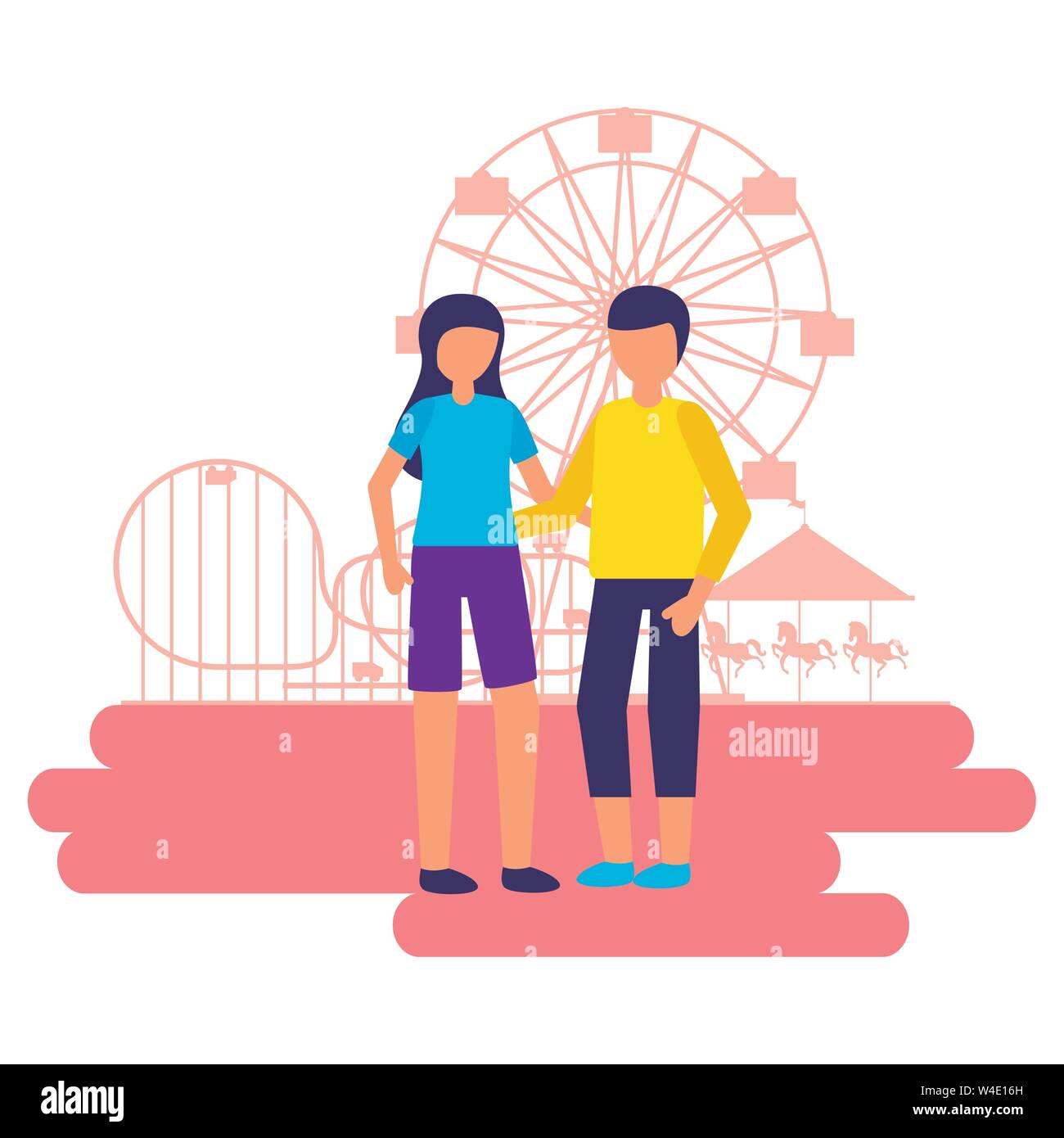 people festival fun fair event amusement park Stock Vector Image & Art ...