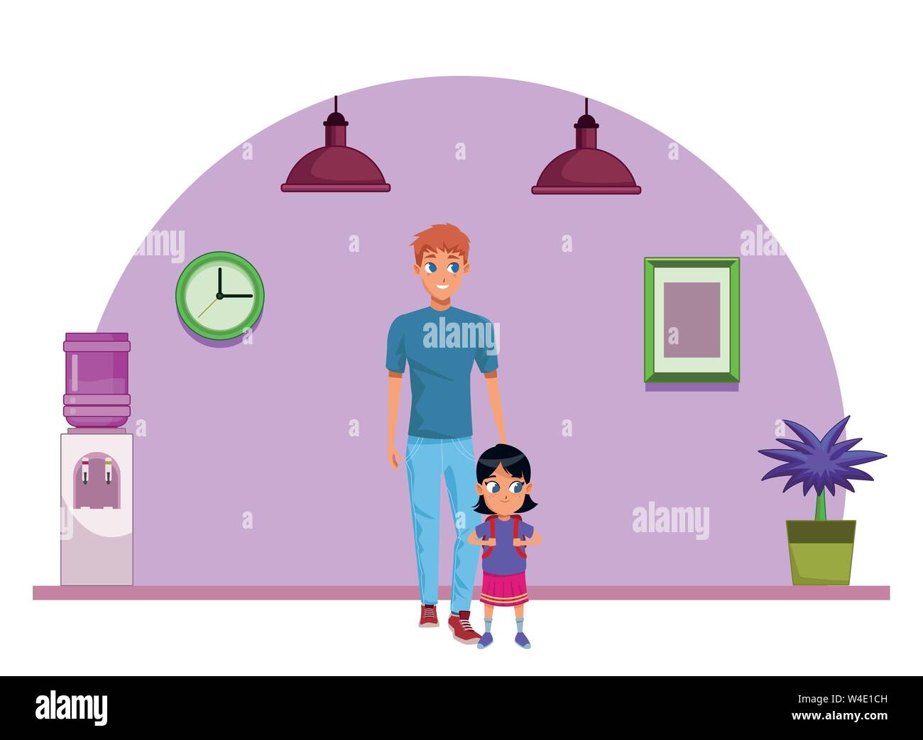 Family single parent with children cartoon Stock Vector Image & Art - Alamy