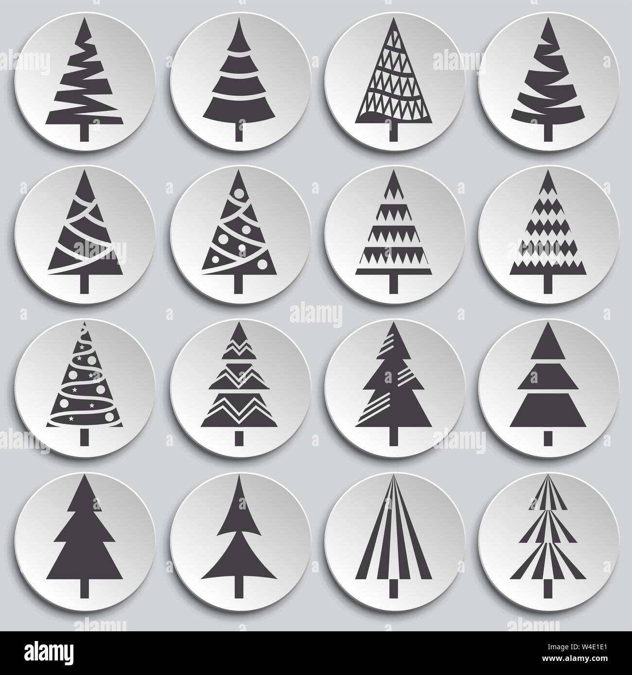Christmas tree icons set on background for graphic and web design ...