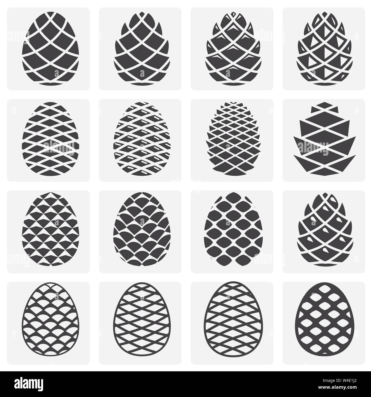 Pine Cone Graphic Black And White