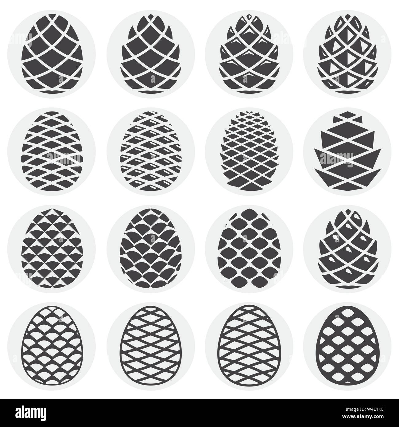 Pine cone icons set on background for graphic and web design. Simple ...