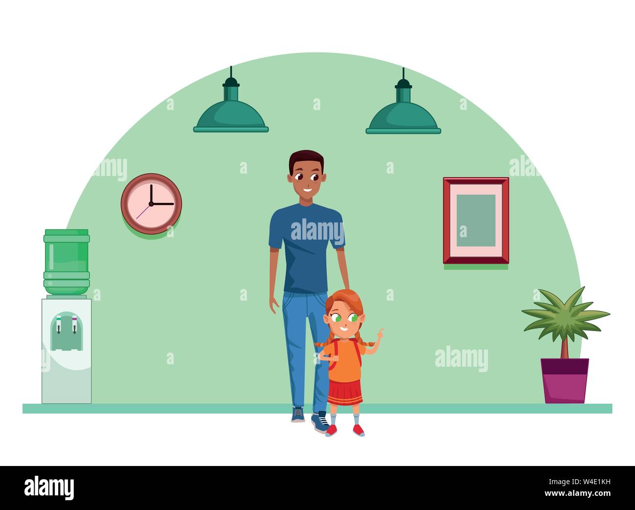 Family single parent with children cartoon Stock Vector Image & Art - Alamy
