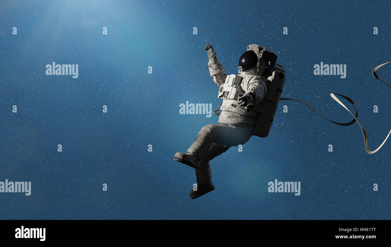 astronaut performing a space walk among the stars Stock Photo - Alamy