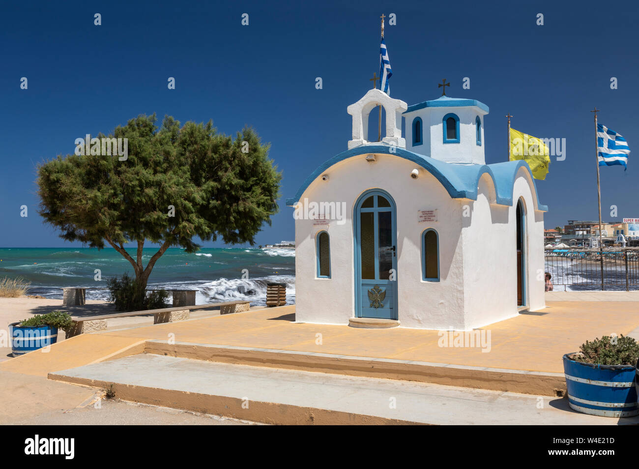 Picturesque Agia Marina church, A small traditional Greek church in ...