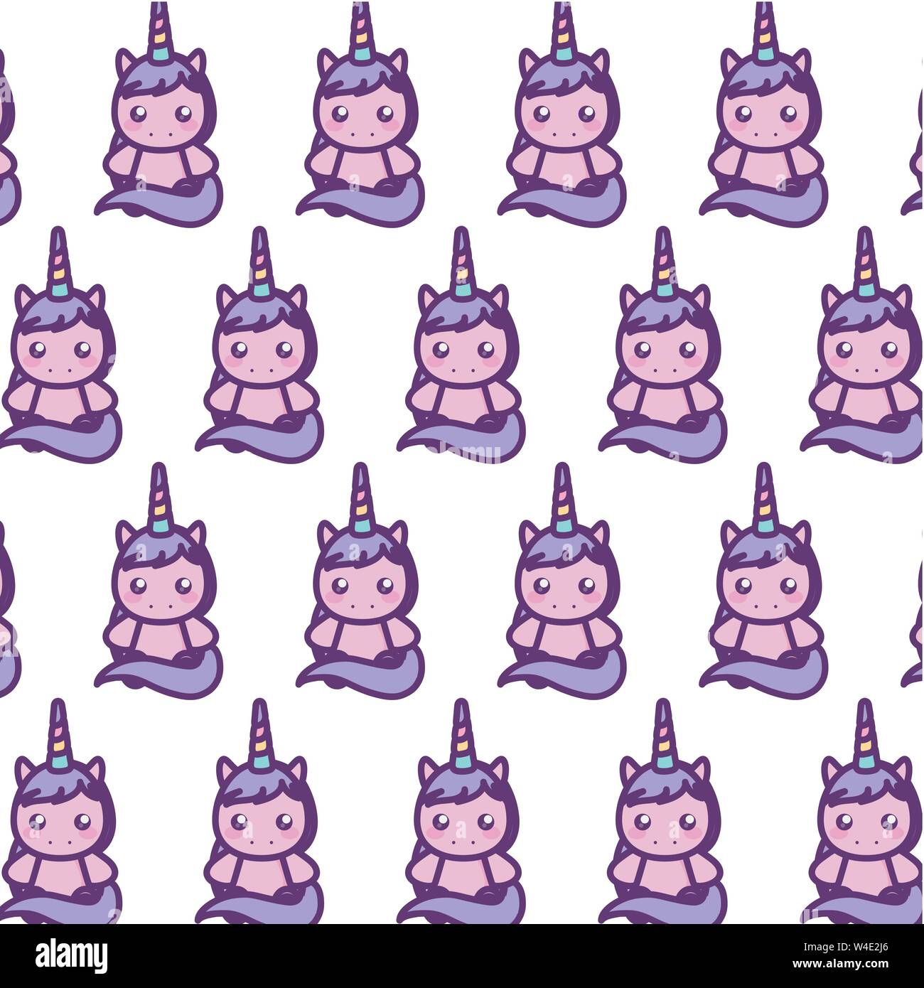 pattern of cute little unicorns baby vector illustration design Stock ...