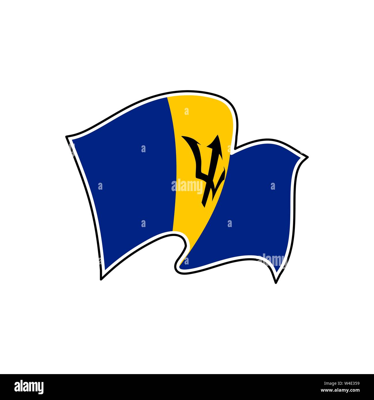 Vector flag of Barbados. Barbados vector flag. Bridgetown Stock Vector ...