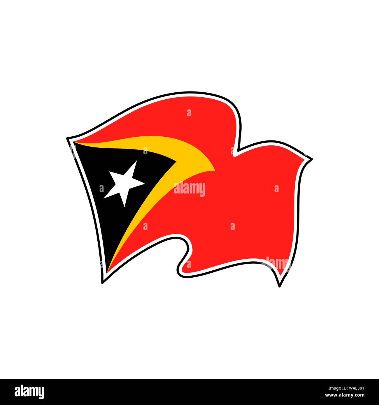 The national flag of East Timor. Vector illustration. Dili Stock Vector ...
