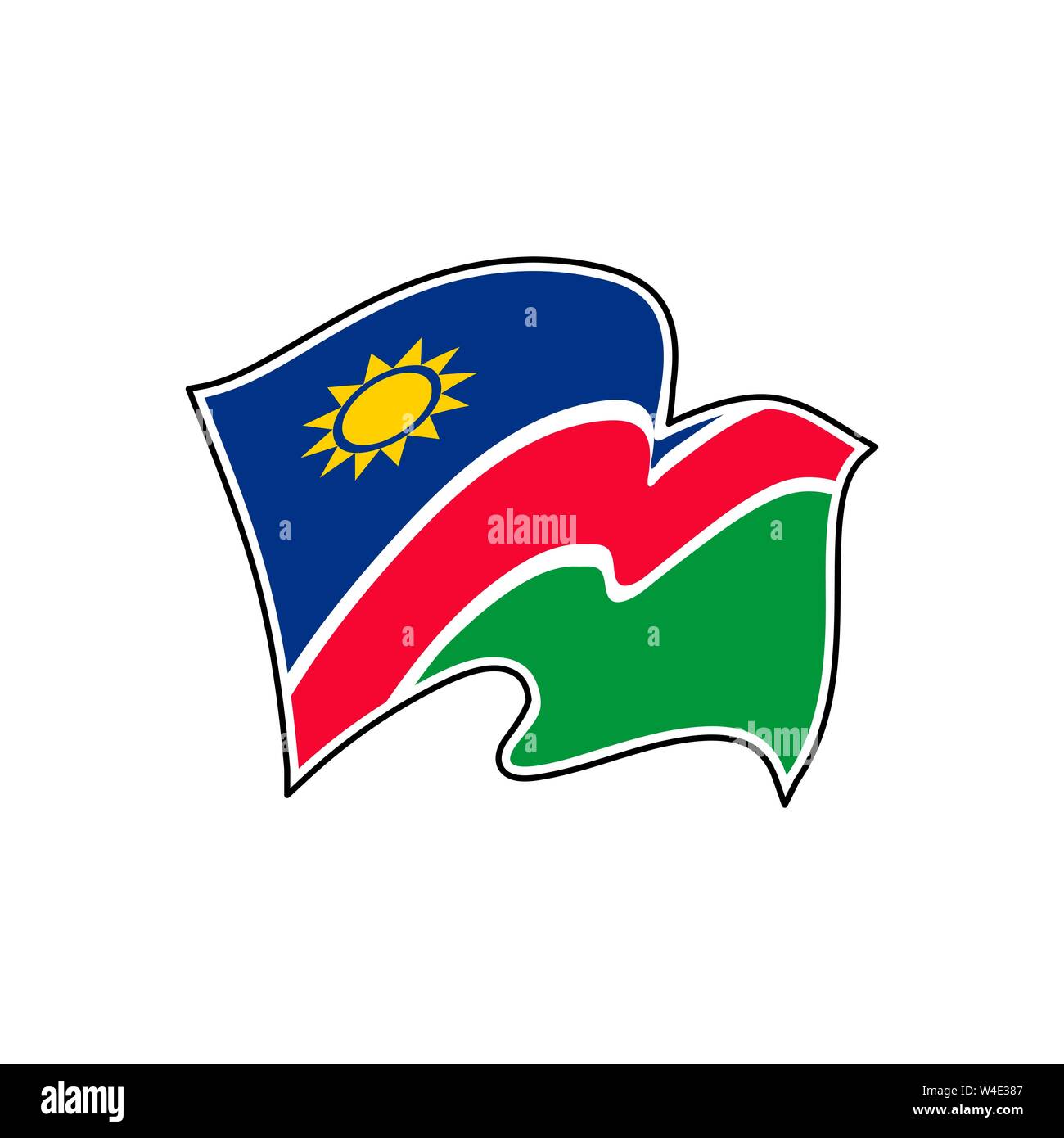 The national flag of Namibia. Vector illustration. Windhoek Stock ...
