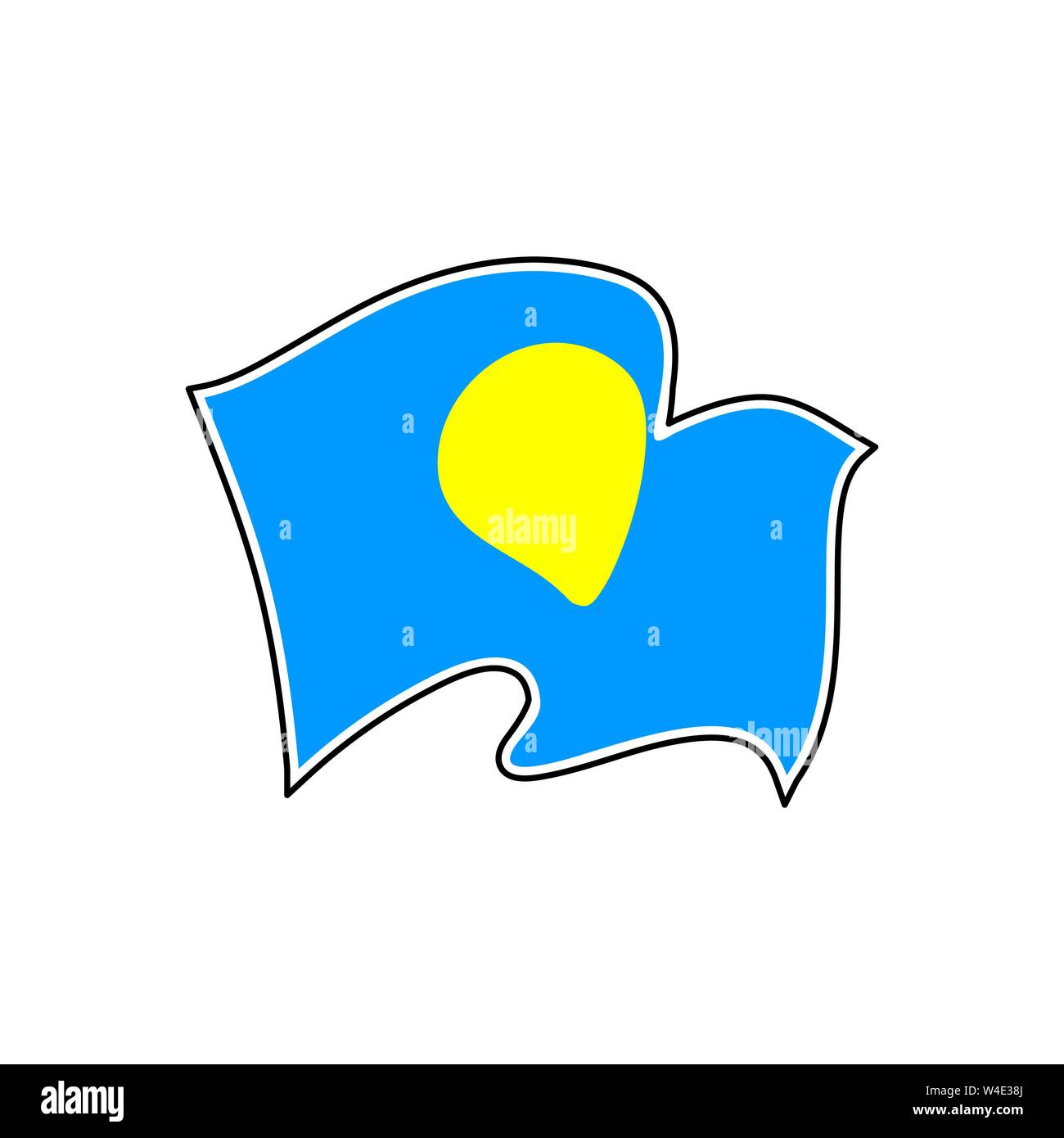 The national flag of Palau. Vector illustration. Ngerulmud Stock Vector ...
