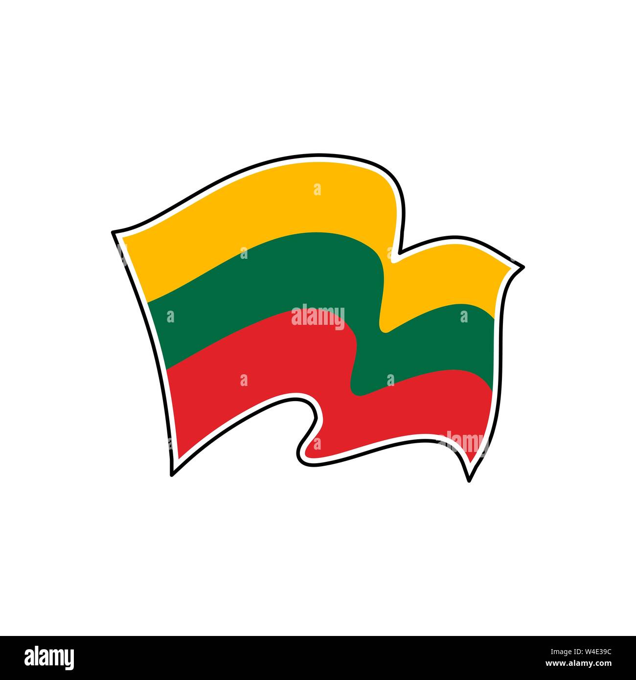 The national flag of Lithuania. Vector illustration. Vilnius Stock ...