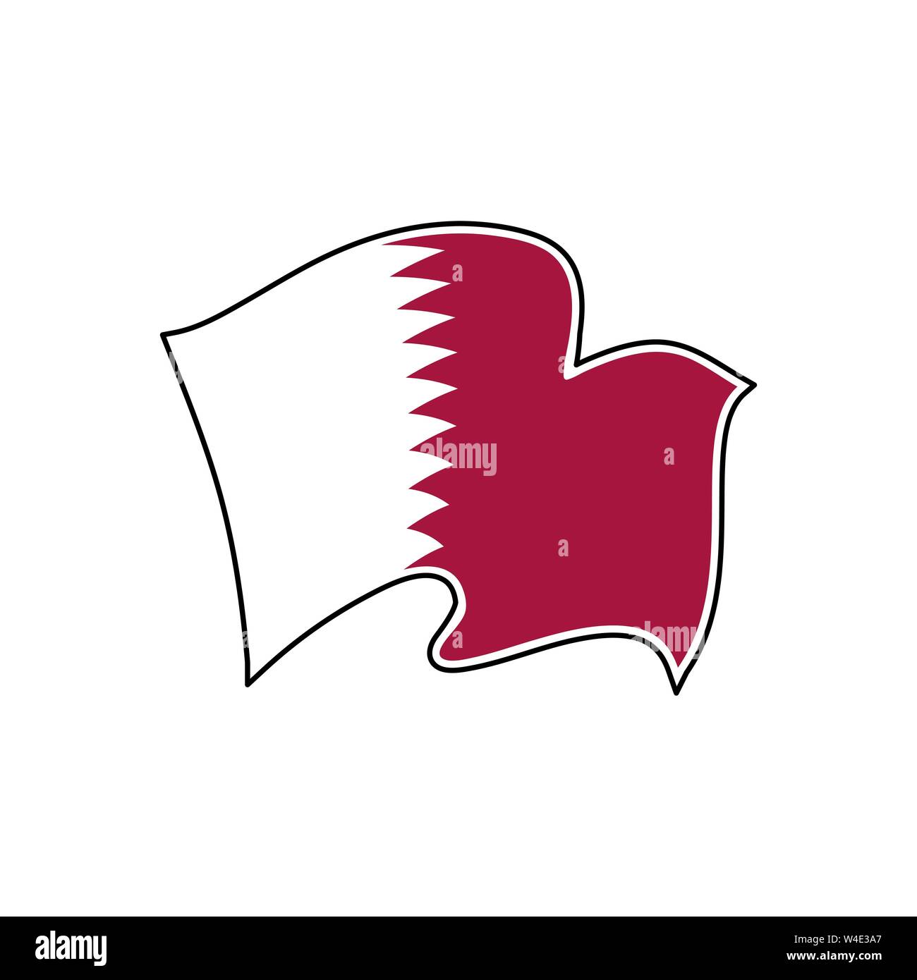 The national flag of Qatar, Al-Adaam. Maroon color. Persian Gulf. Doha ...