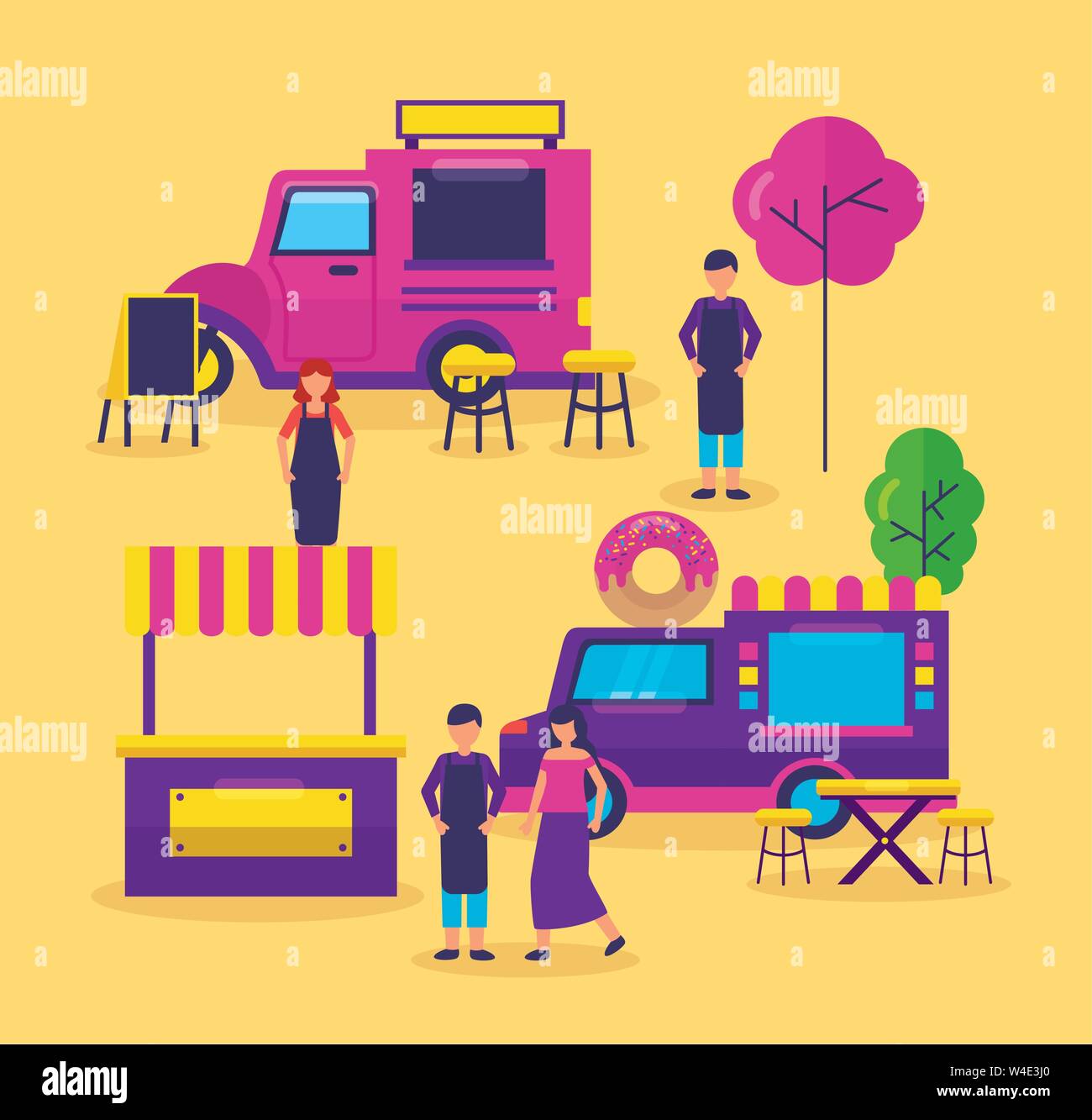 For trucks and people Stock Vector Images - Alamy