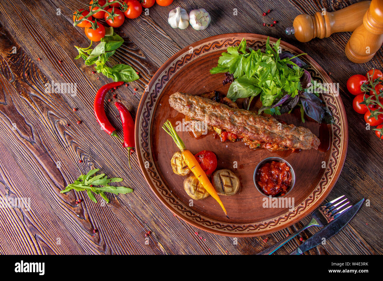 Turkish and Arabic Traditional Ramadan mix kebab plate, Kebab lamb and ...