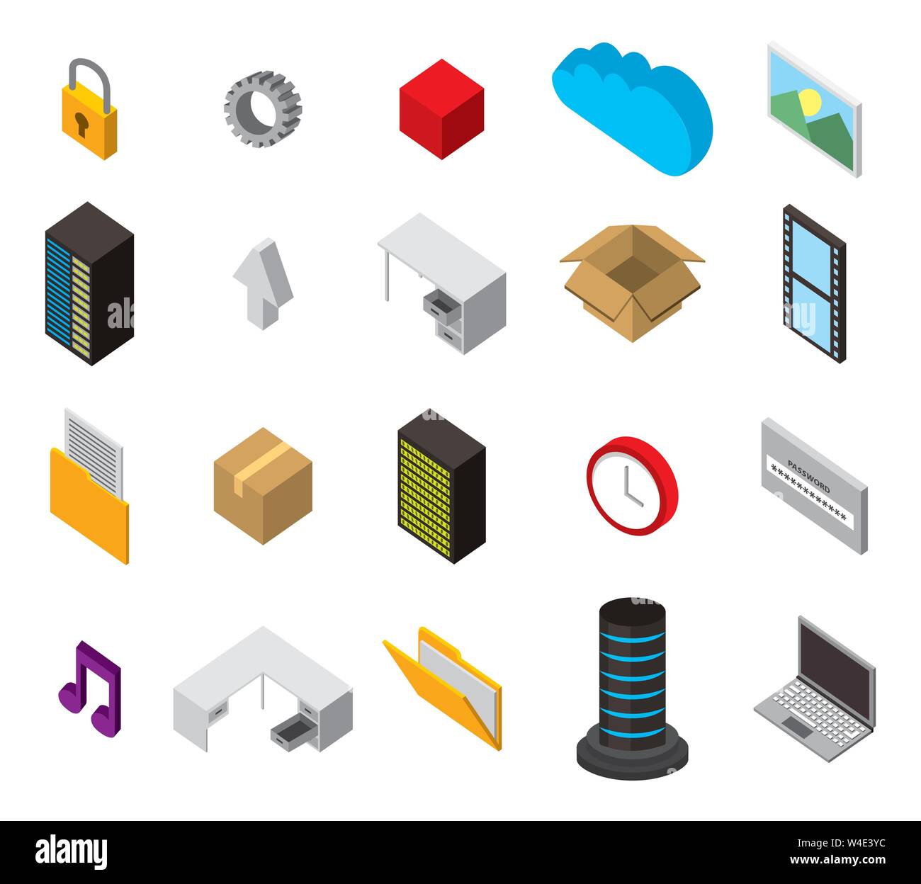 bundle of data center storage isometric set icons Stock Vector Image ...