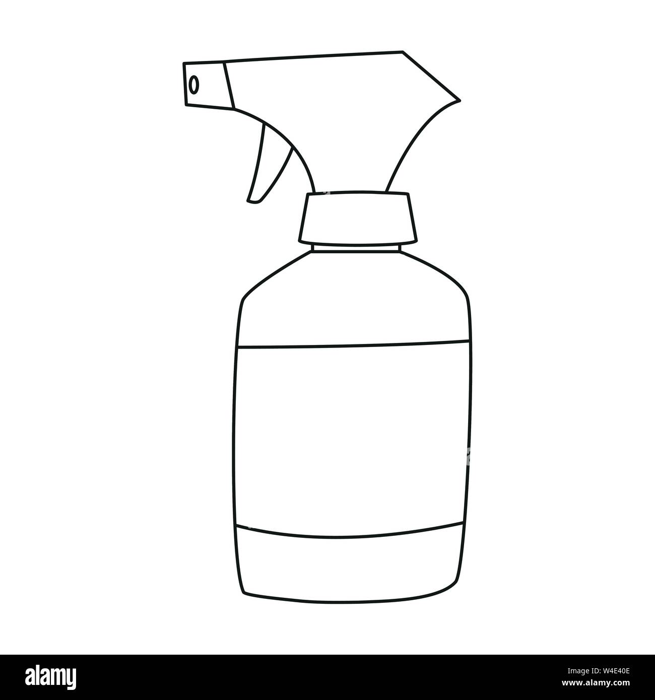 spray cleaning products and supplies vector illustration outline Stock ...