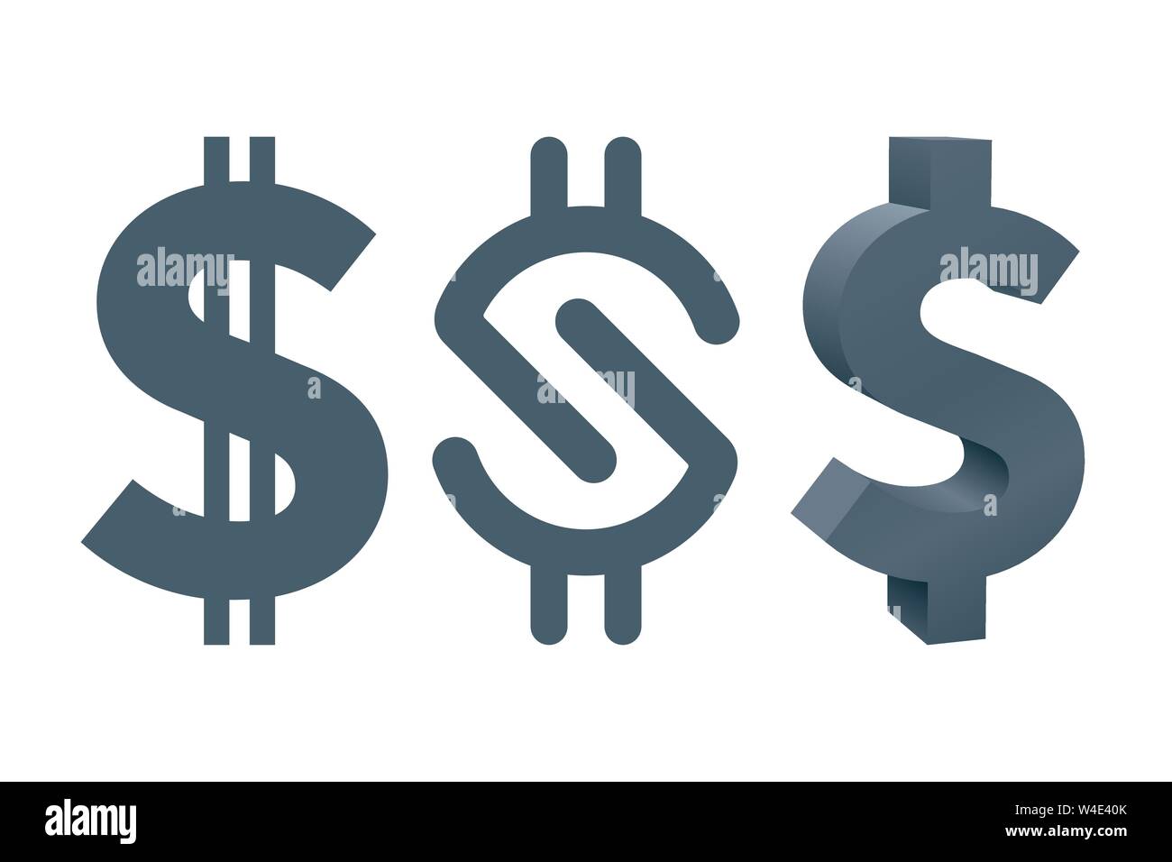 Currency icons with dollar sign on white background. Currency vector ...