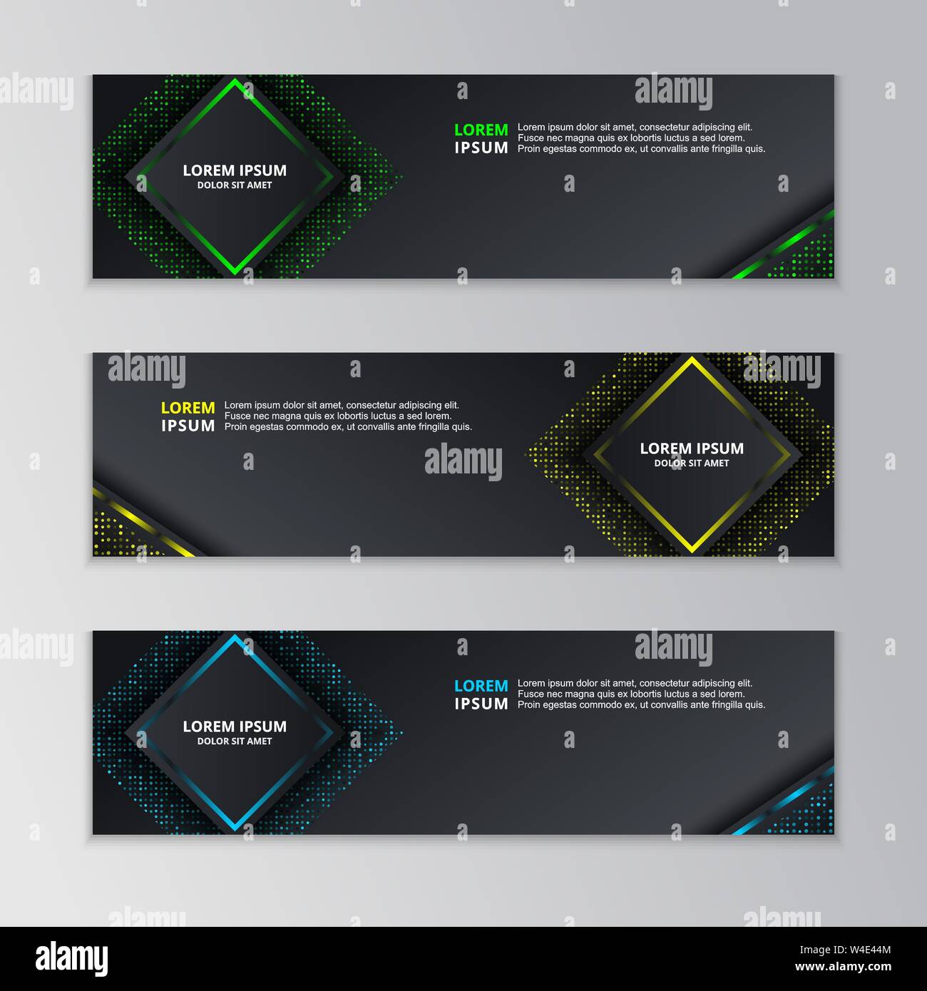 Glowing Dark Techno Banner Template, Modern Neon Design Background ...