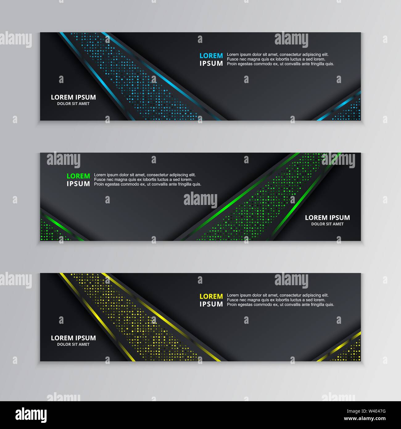 Glowing Dark Techno Banner Template, Modern Neon Design Background ...