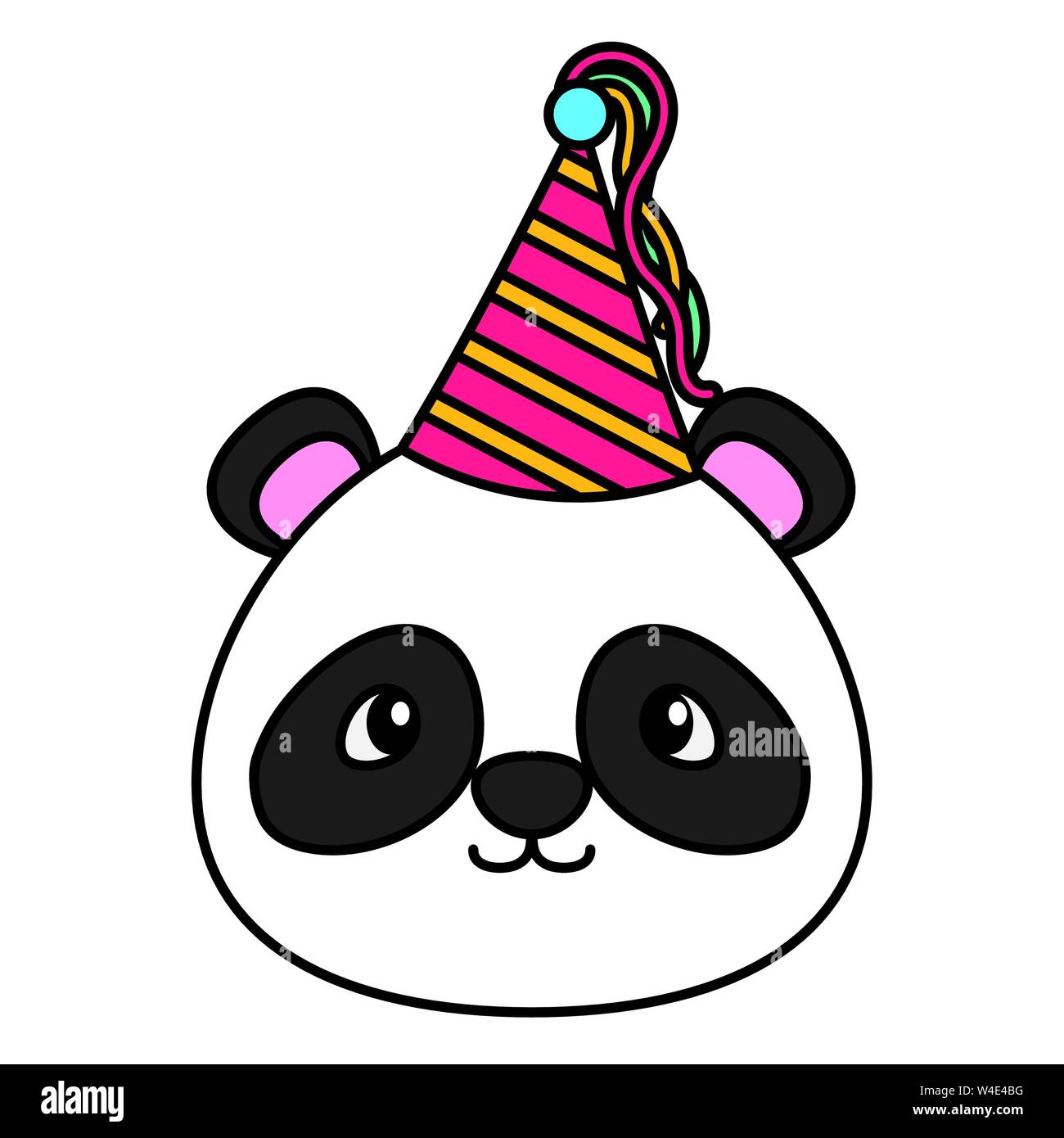 birthday celebration cute panda party hat Stock Vector Image & Art - Alamy