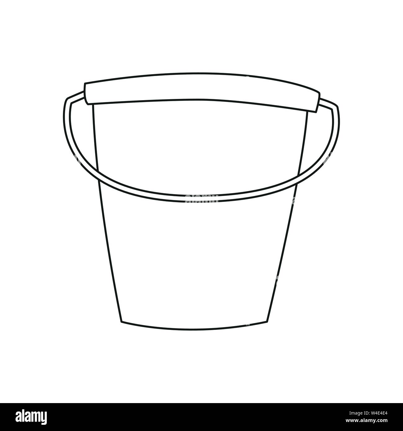 bucket cleaning supply on white background vector illustration outline ...