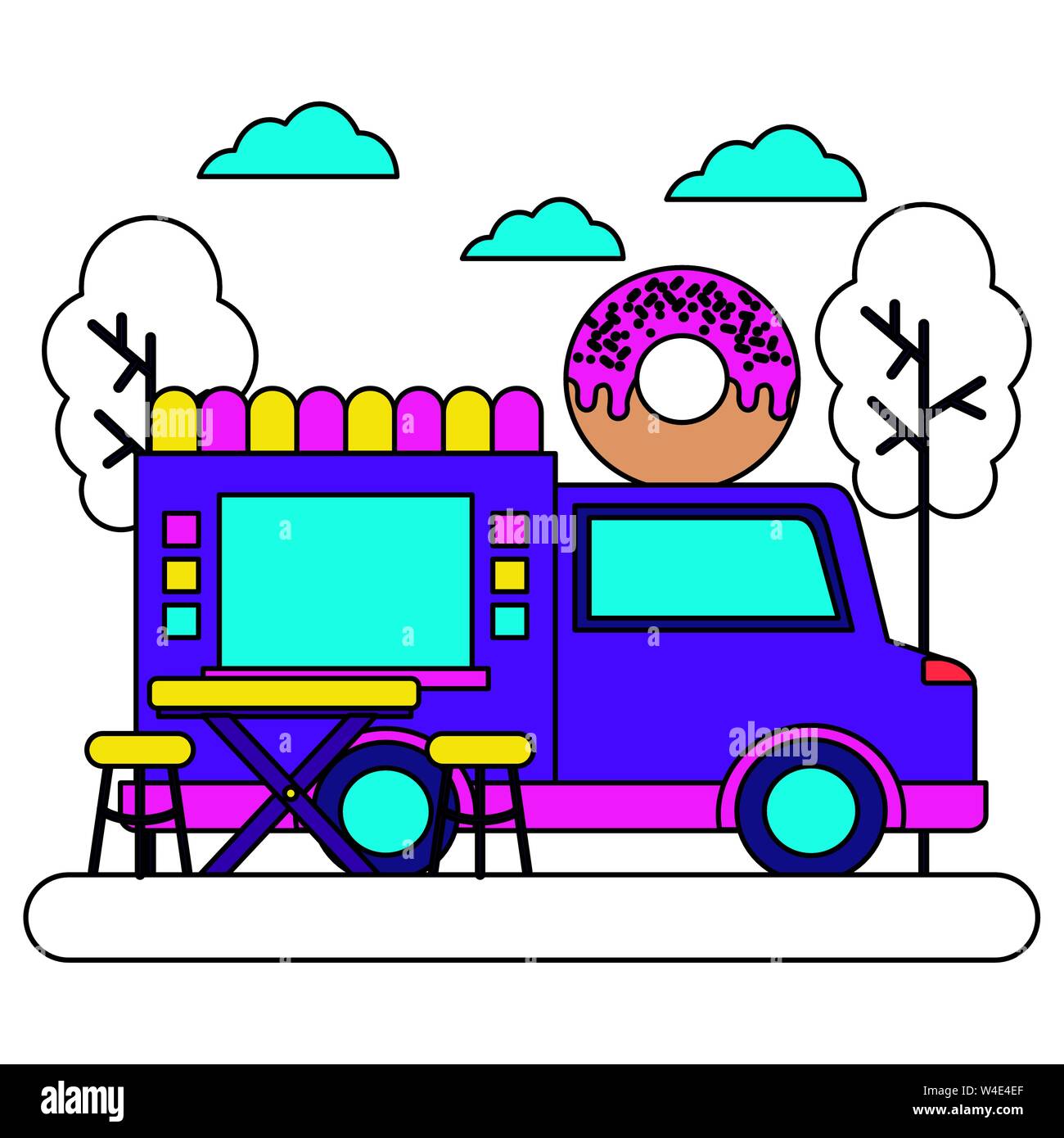 Vector street market donut Cut Out Stock Images & Pictures - Alamy