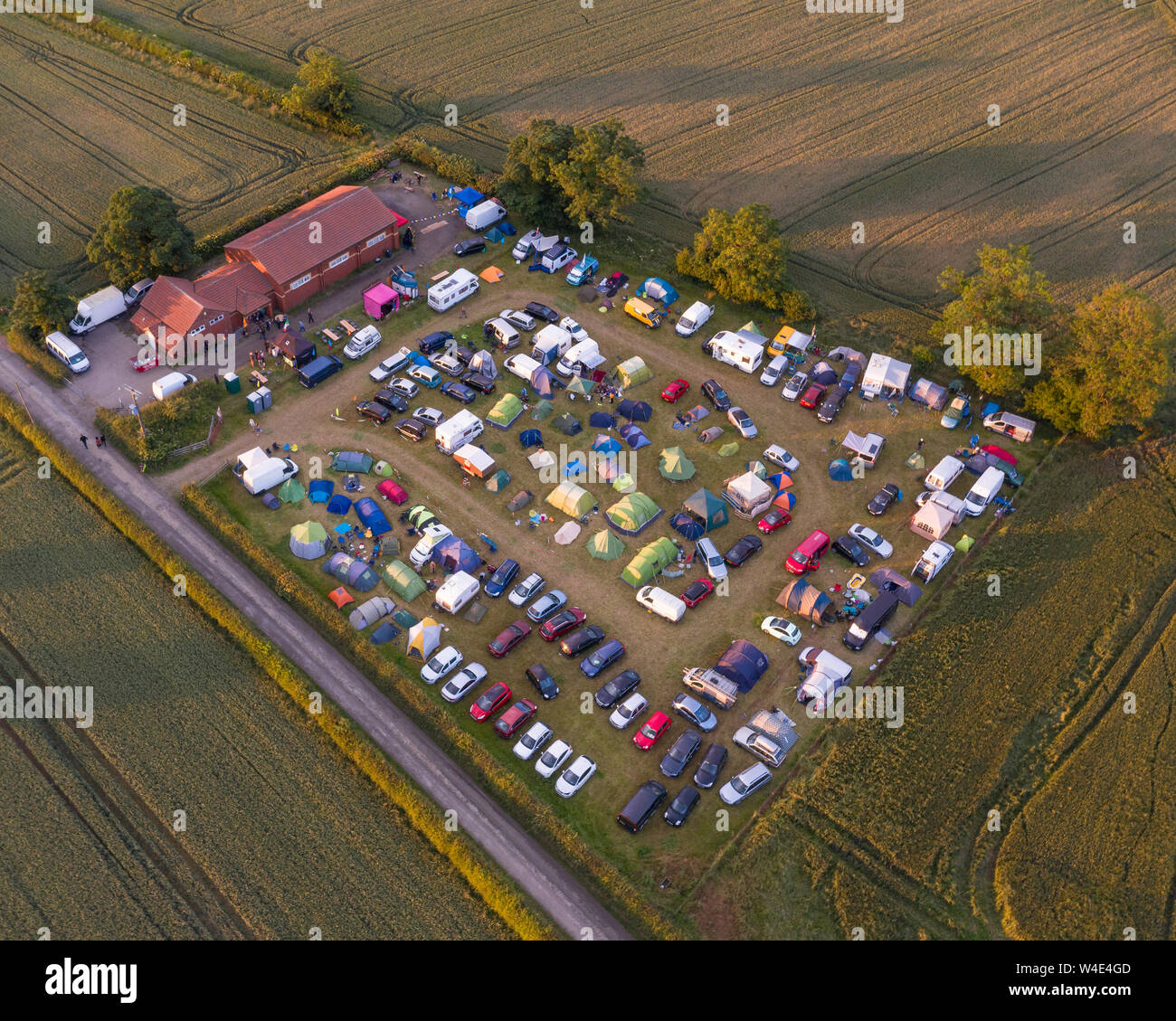 Aerial drone view camping carefree hi-res stock photography and images ...