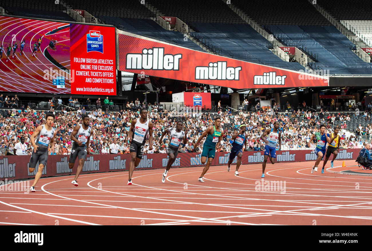 LONDON, ENGLAND - JULY 21: (L-R) Zhenye Xie, Nathaniel Mitchell-Blake ...