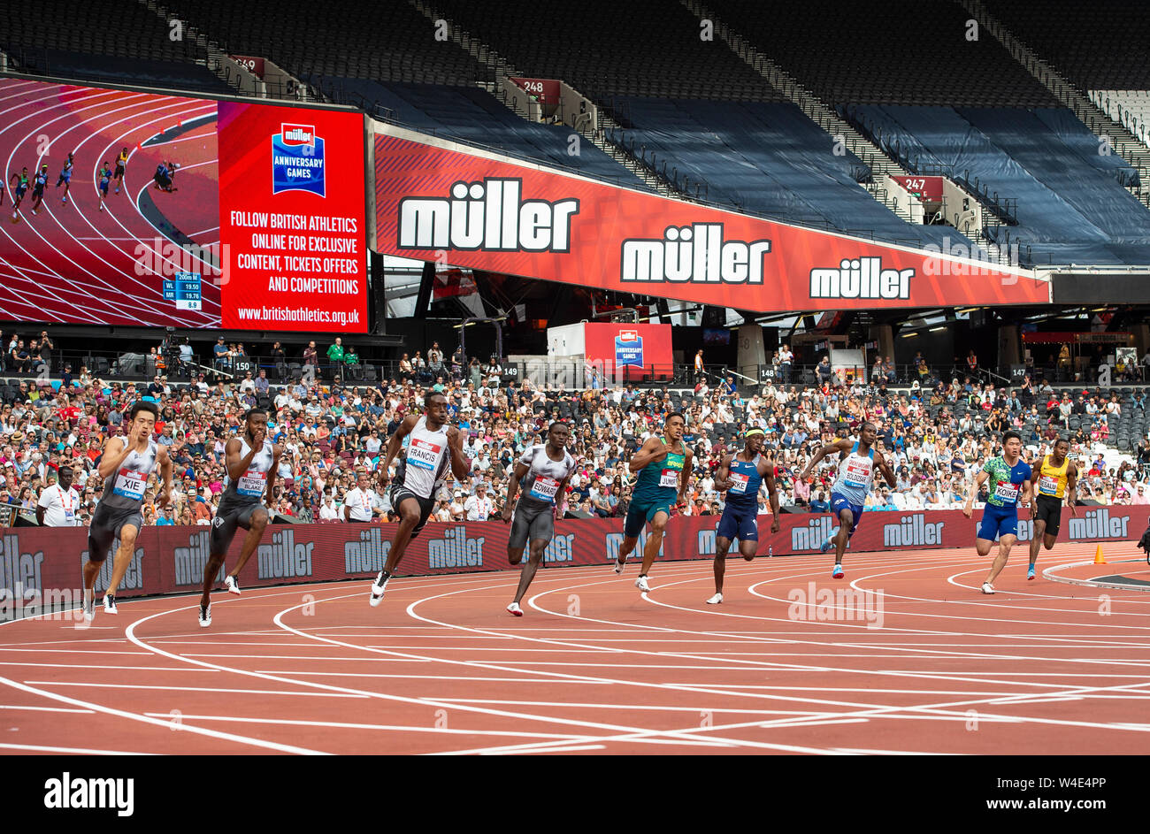LONDON, ENGLAND - JULY 21: (L-R) Zhenye Xie, Nathaniel Mitchell-Blake ...
